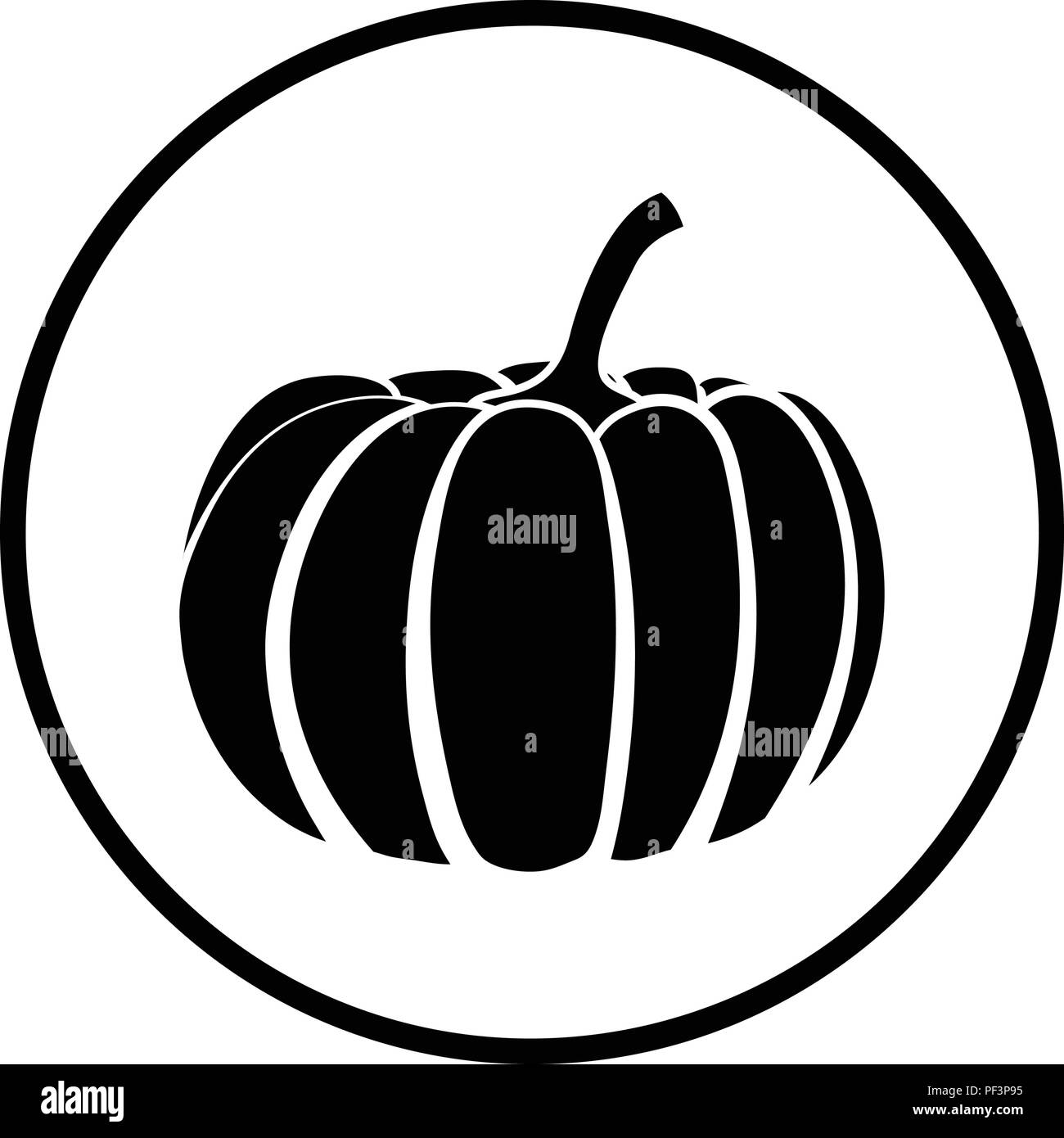 Pumpkin icon. Thin circle design. Vector illustration Stock Vector ...