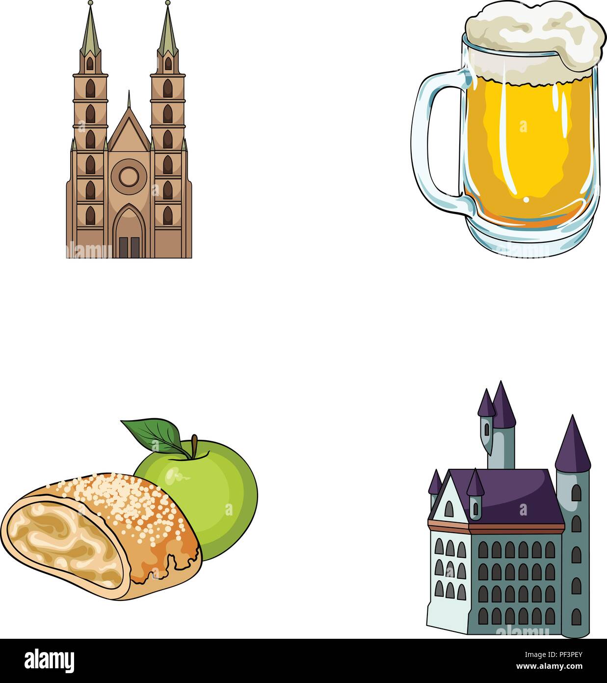 Country Germany cartoon icons in set collection for design. Germany and ...