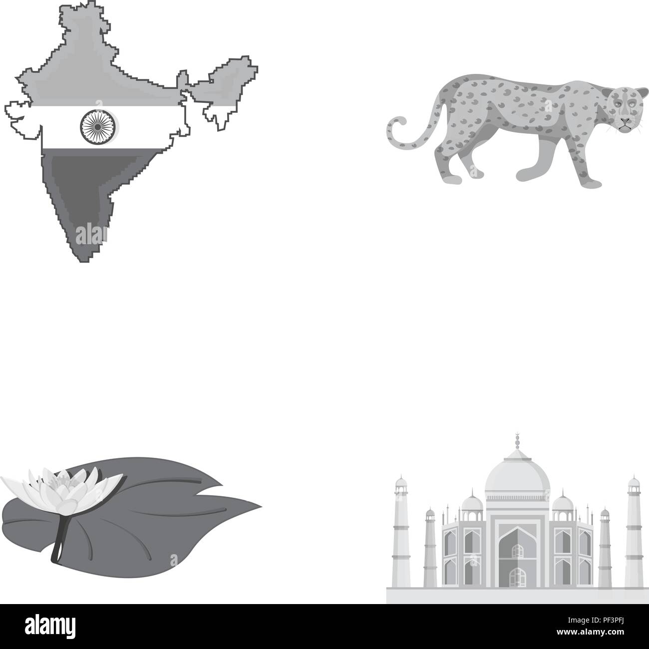 Country India cartoon icons in set collection for design.India and ...