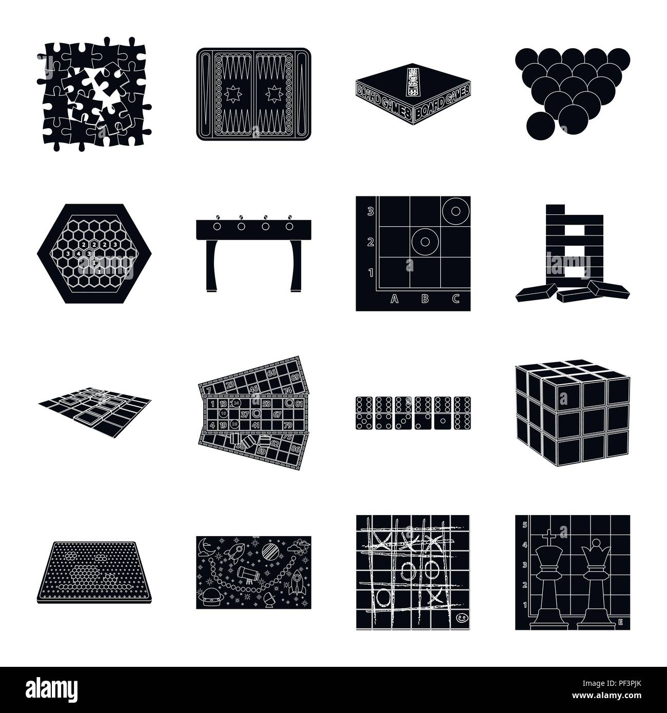 Board game black icons in set collection for design. Game and ...