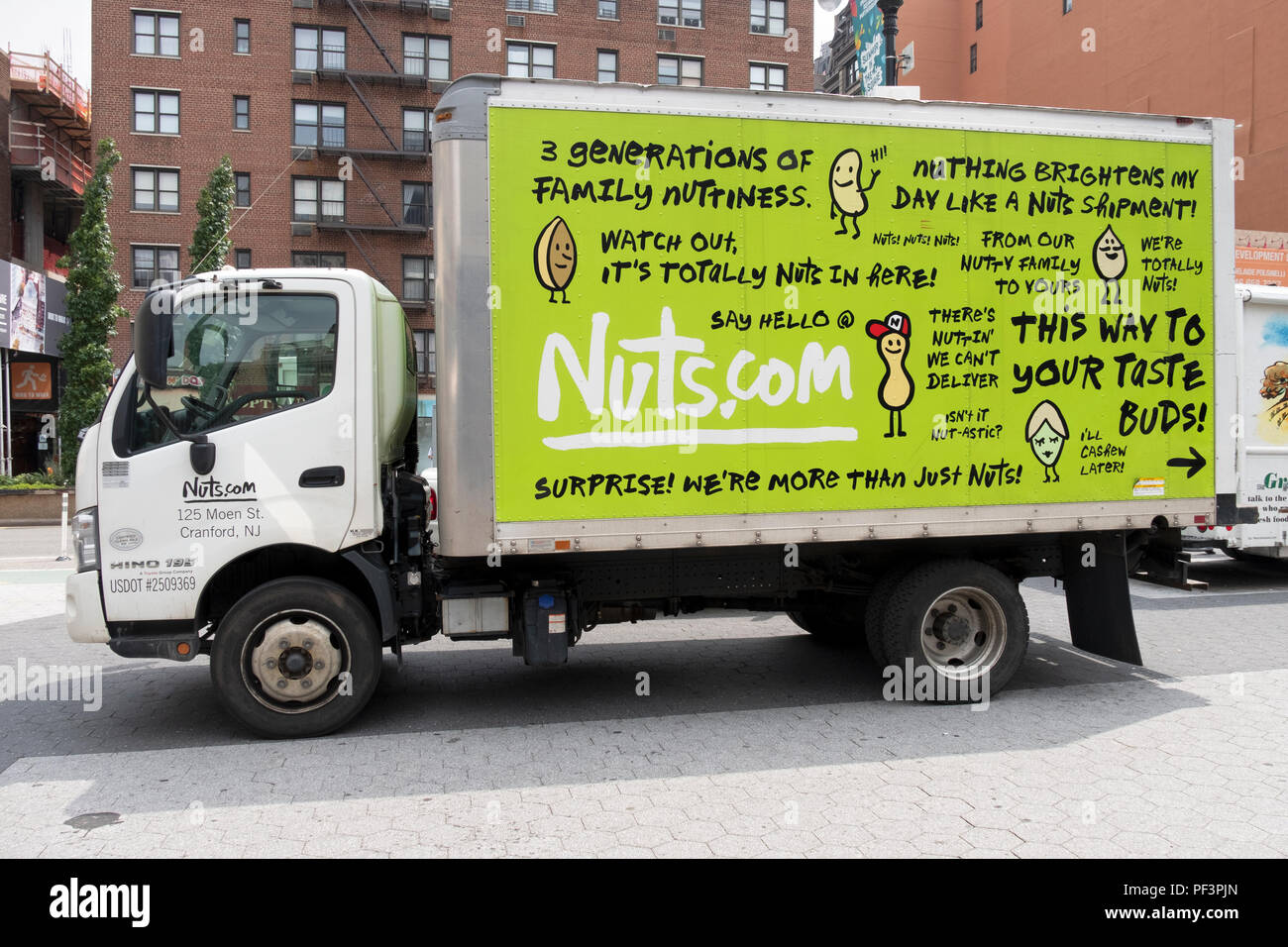 A nuts.com van with jokes and puns on its exterior. Parked at Union ...