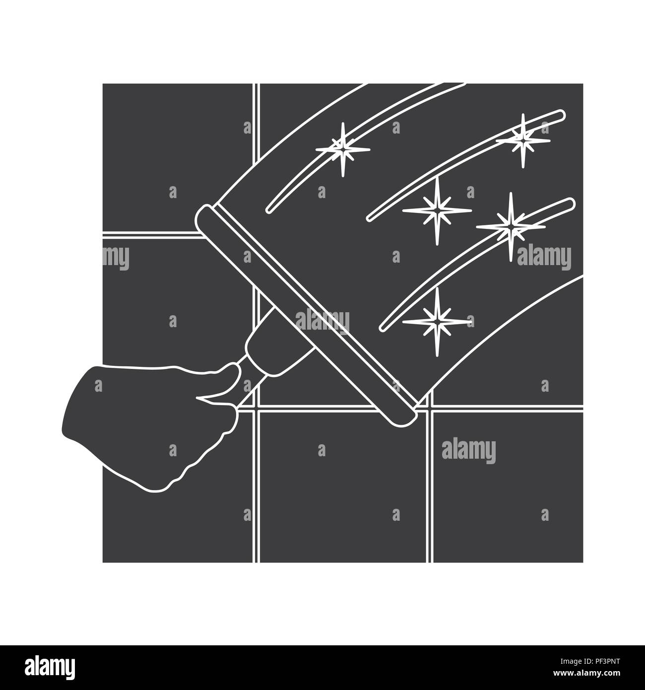 Cleaner cleaning wall in Stock Vector Images - Alamy