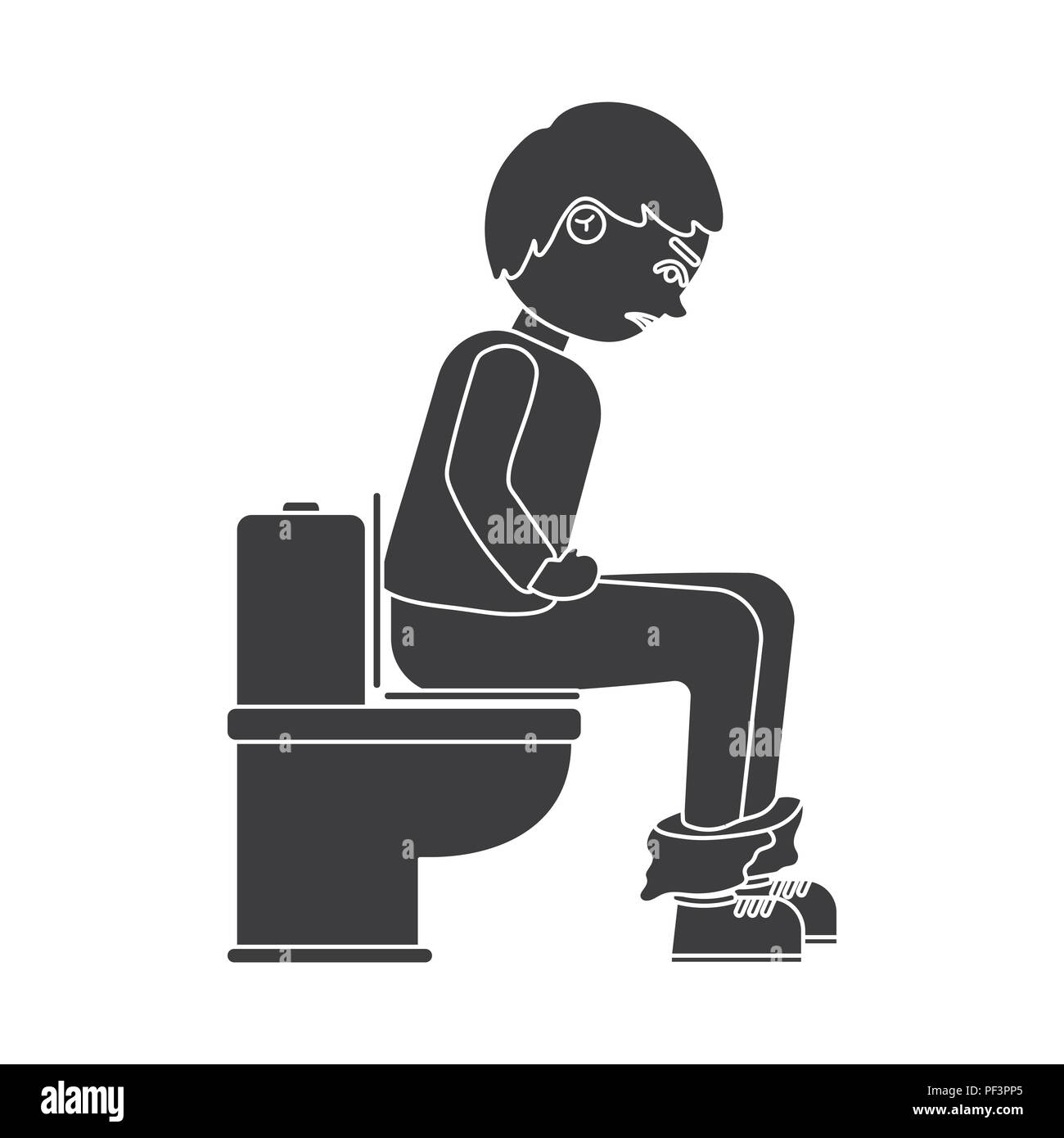 Diarrhea icon black. Single sick icon from the big ill, disease Stock ...