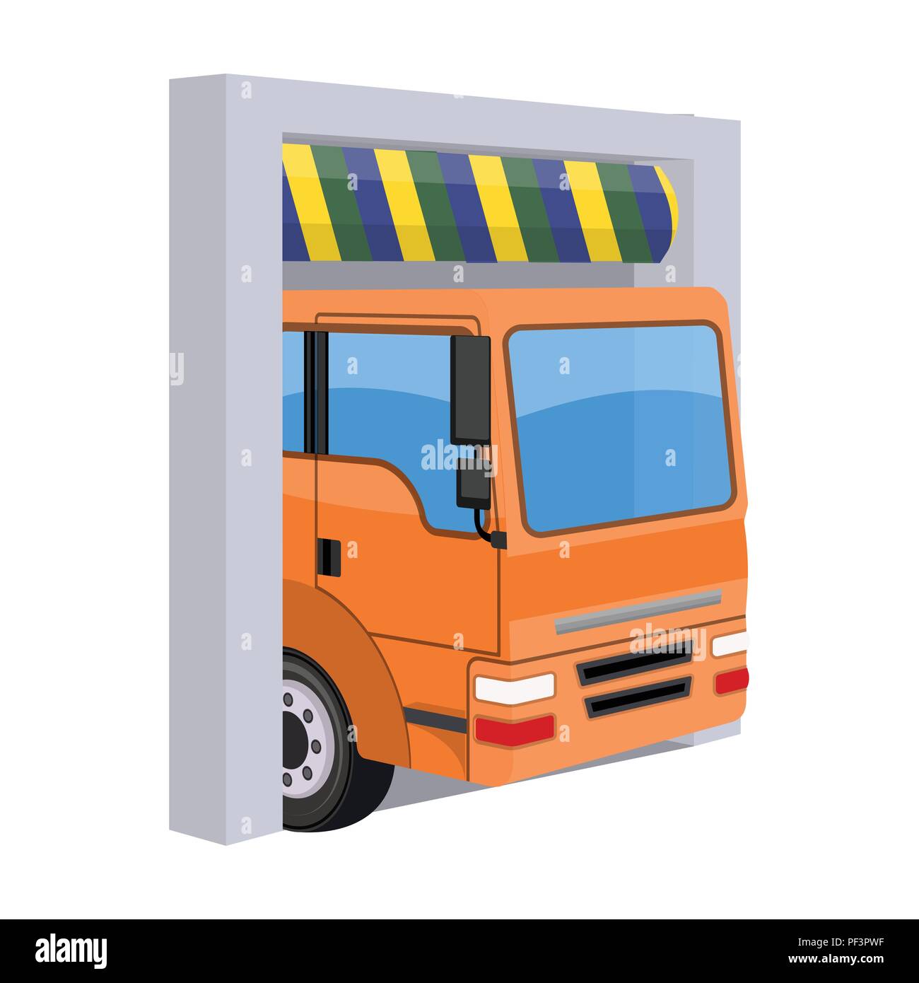 Truck entrance to the station single icon in cartoon style for design ...