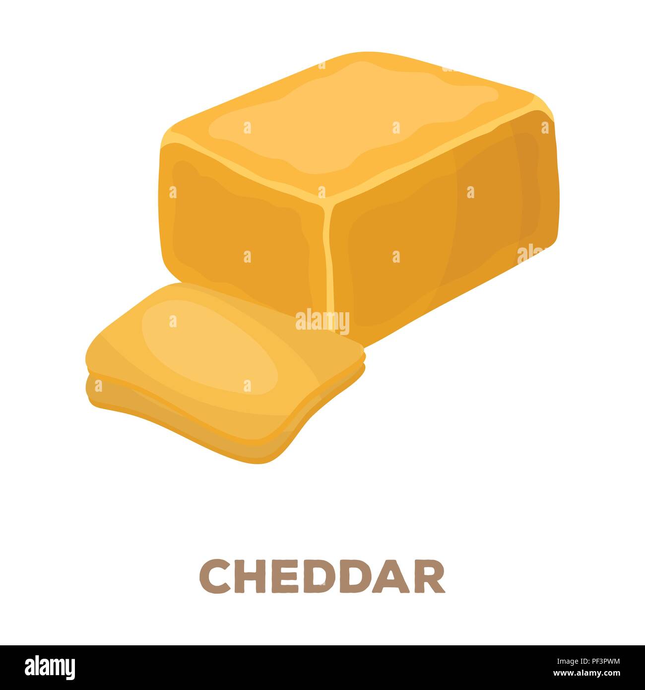 Cheddar.Different kinds of cheese single icon in cartoon style vector ...