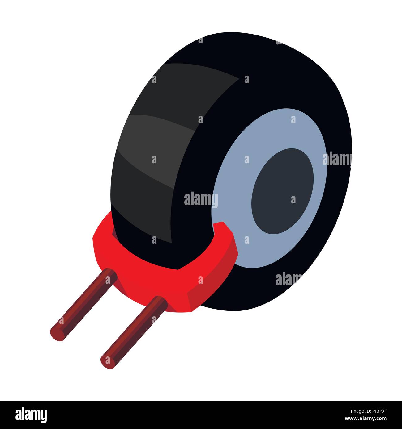 Wheel clamp icon in cartoon design isolated on white background ...