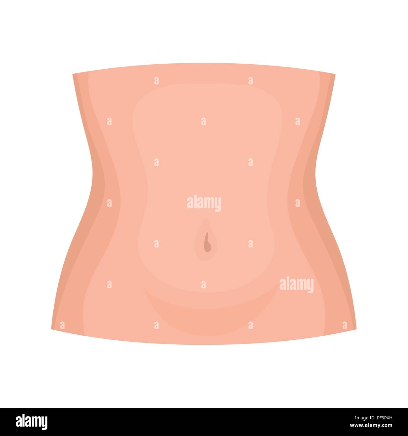 Abdomen icon in cartoon style isolated on white background. Part of ...