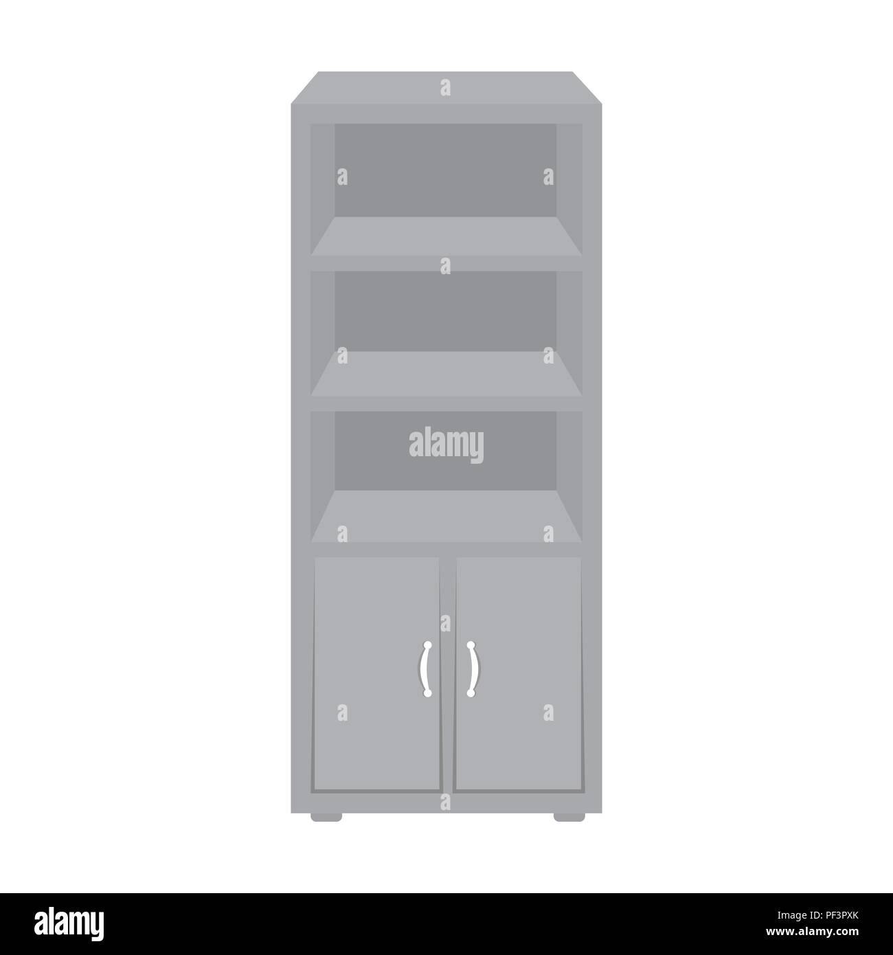 Office bookcase icon in monochrome style isolated on white background ...