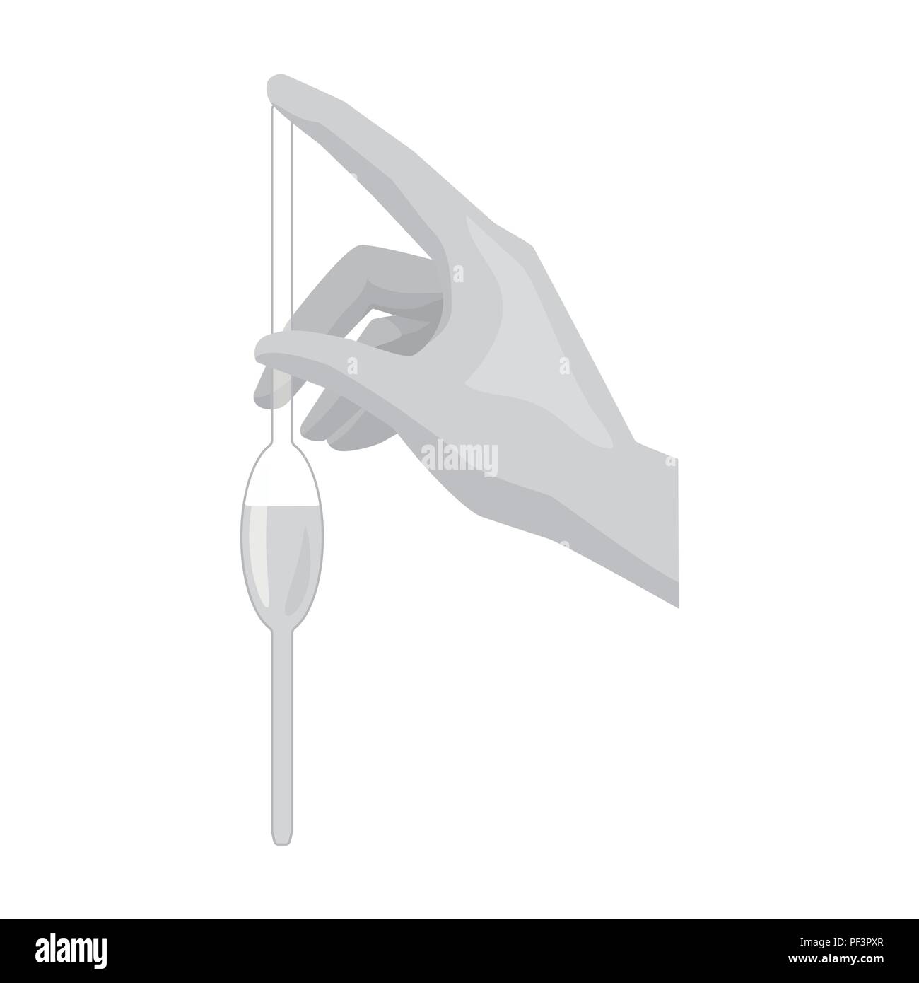 Filling of a bulb pipette by water icon in monochrome design isolated ...