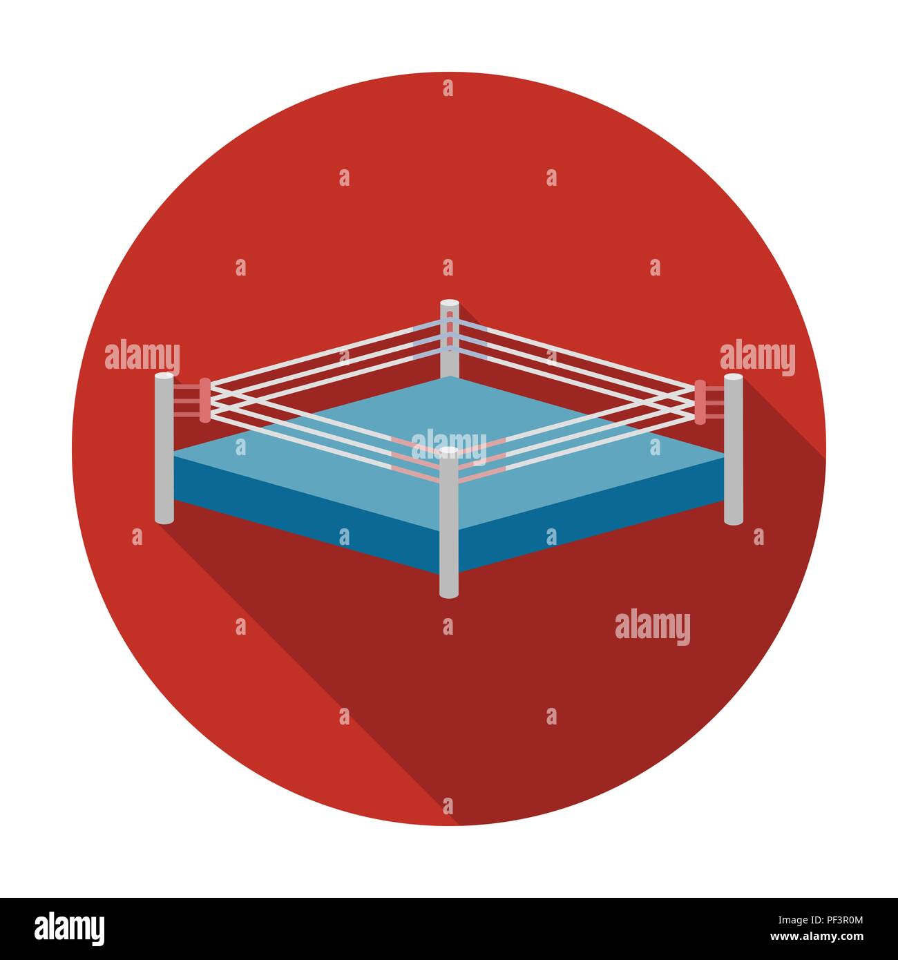Boxing ring icon in flat style isolated on white background. Boxing ...
