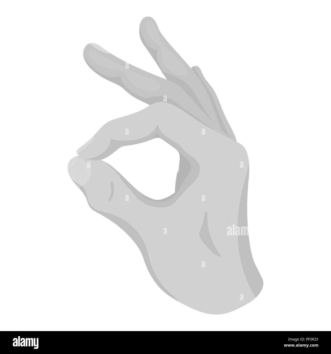 Okay sign icon in monochrome style isolated on white background. Hand ...