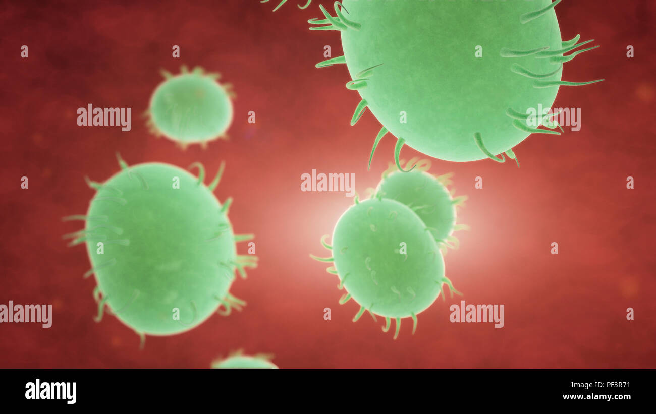 Bacteria spread inside the body. Infection And Immunodeficiency Concept ...