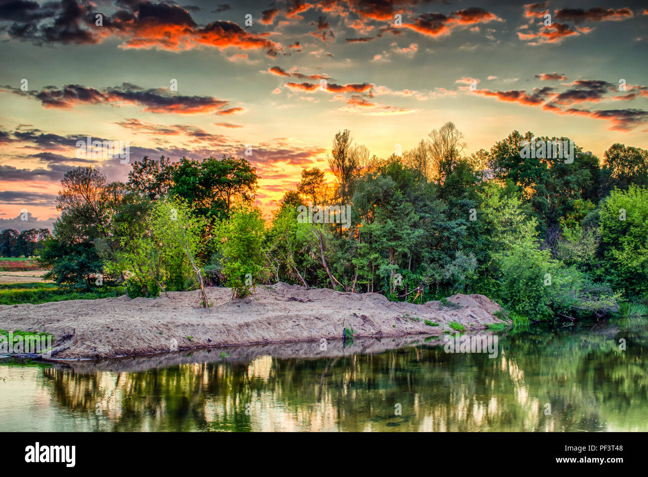 Summer landscape over a wild river Stock Photo - Alamy