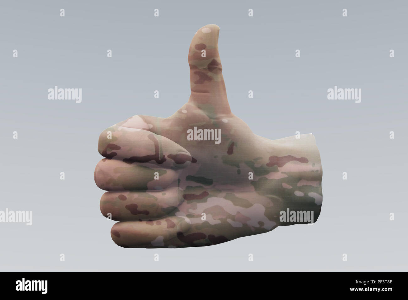 Thumbs Up Military. 3D rendered human hand Stock Photo - Alamy