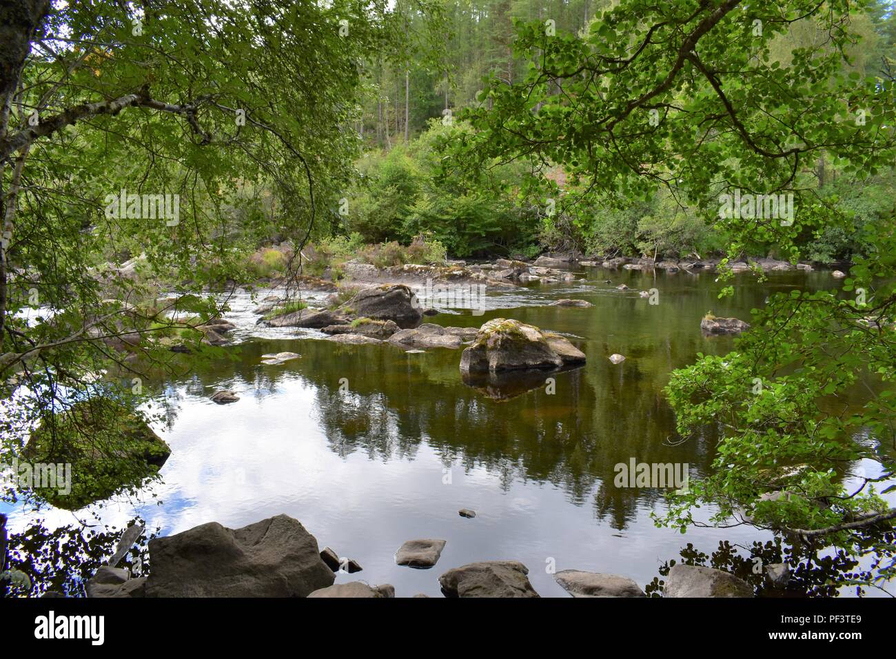 River at Rogie Falls, A835, Strathpeffer, Scotland Stock Photo - Alamy