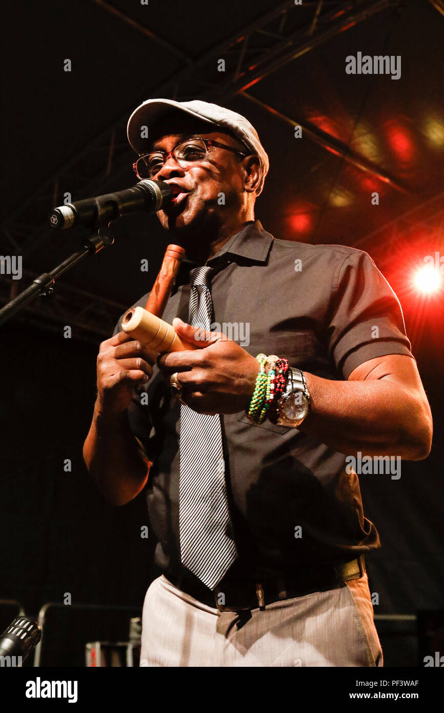 Worms, Germany. 18th Aug, 2018. Cuban singer El Nene from Son del Nene ...