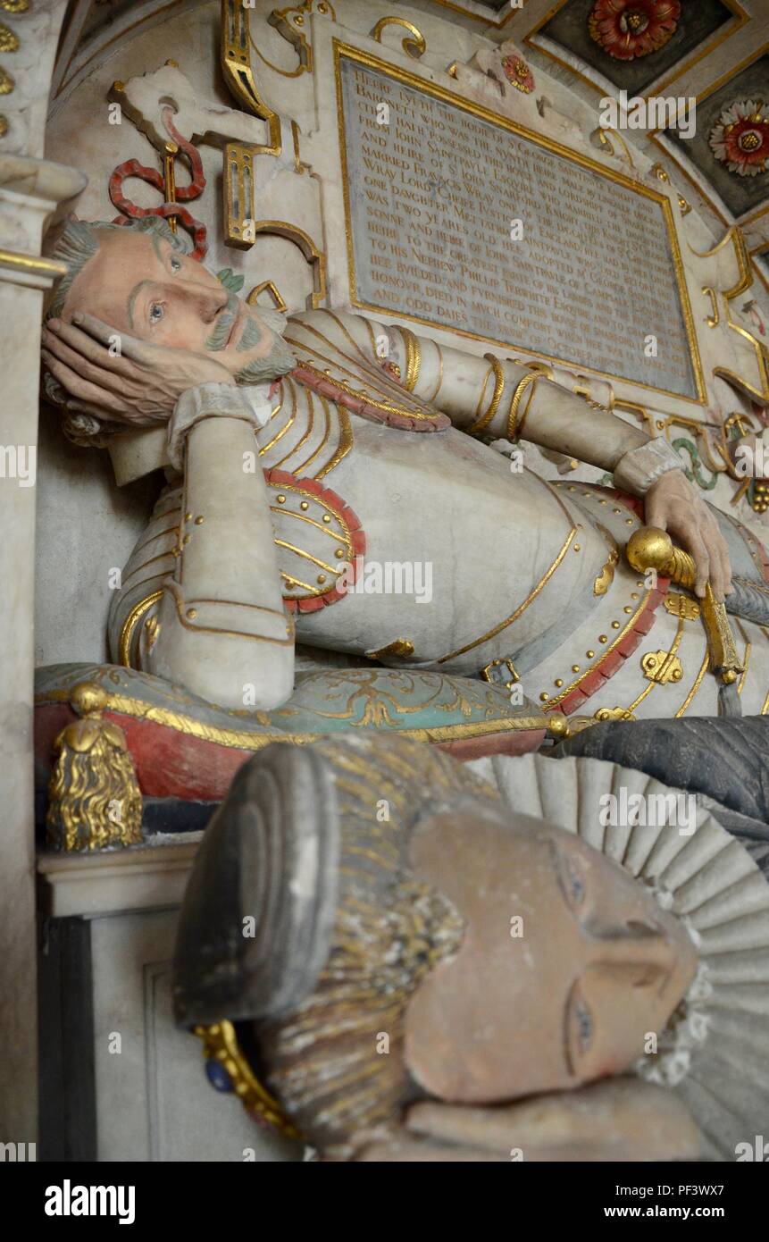 Tomb of Sir George St Paul (St Pol) and his wife in Snarford Church ...