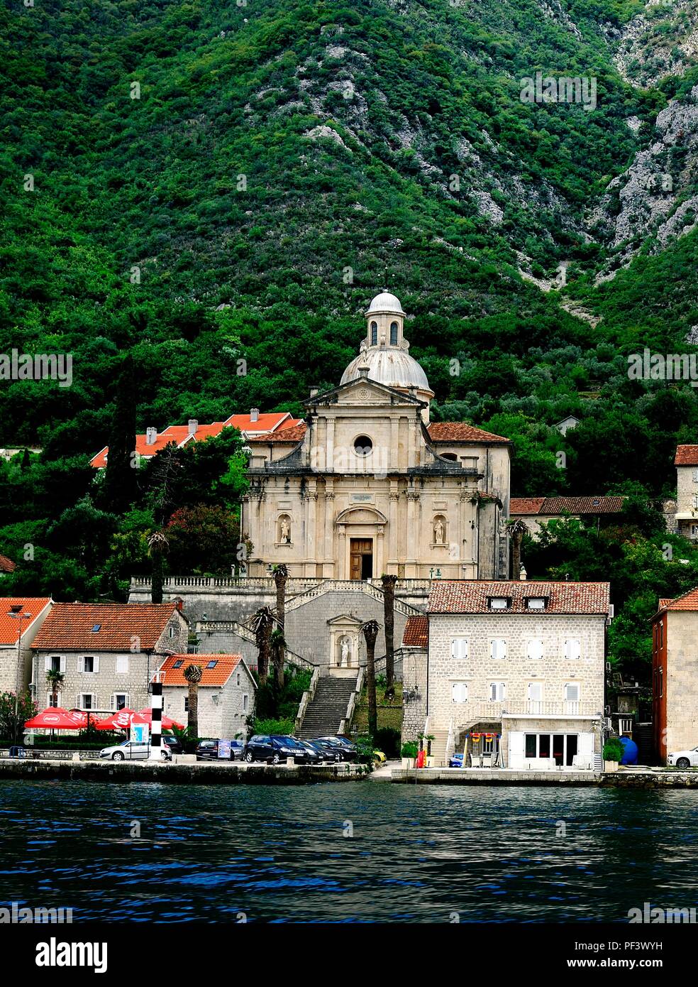 The waterfront church, Kotor Bay, Montengero Stock Photo - Alamy
