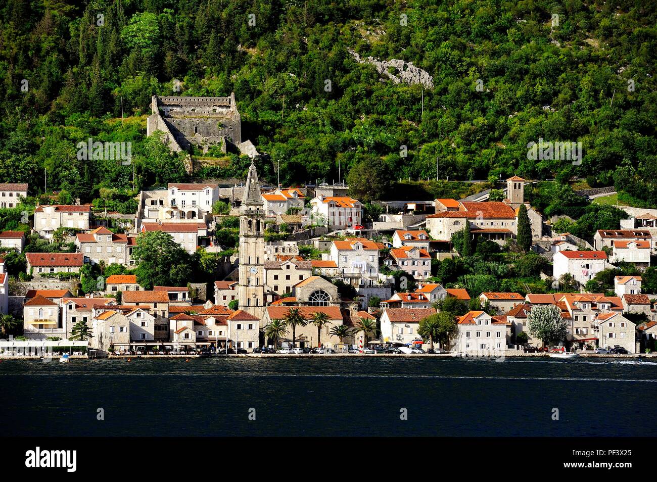 the waterfront village of Perast, Kotor Bay, Montengero Stock Photo - Alamy