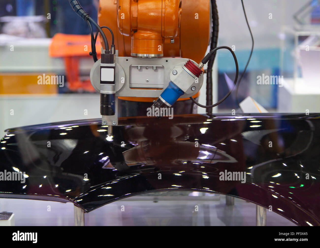 Automation robot arm vision inspect assembly part Stock Photo - Alamy