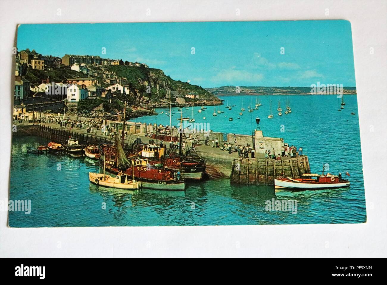 1960s 1970s colour photo postcard of The Pier, Brixham, Devon, UK ...
