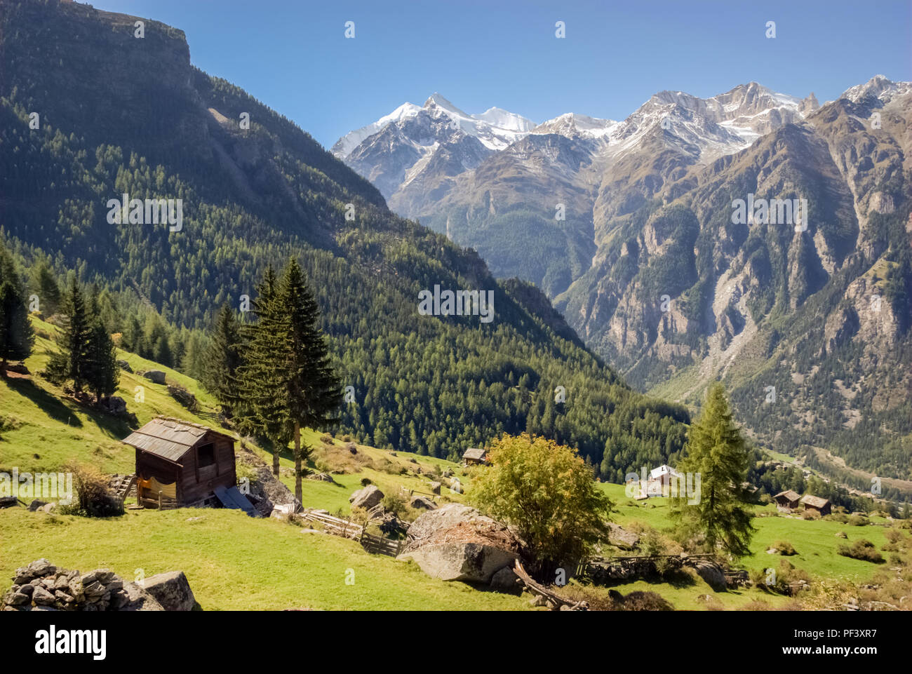 Autumn morning sky in Grachen (Valais, Switzerland Stock Photo - Alamy