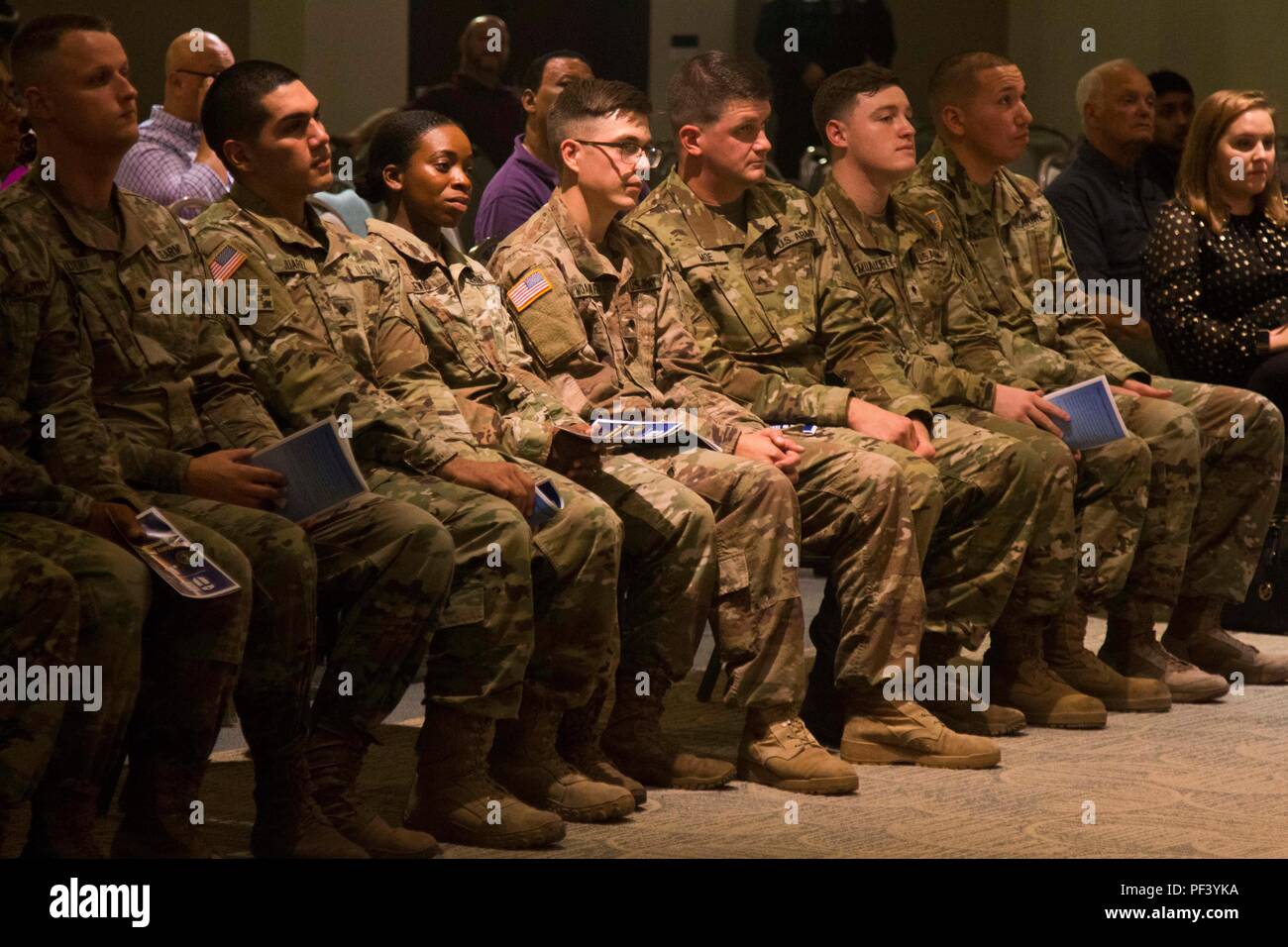 Soldiers waiting to recieve their diplomas for graduating from Central ...