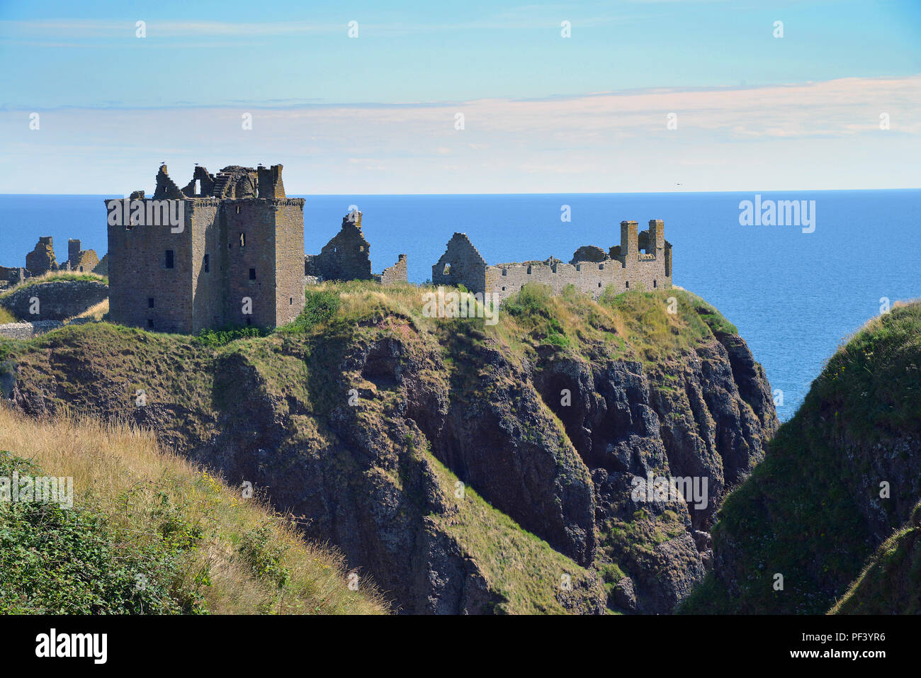 Dunnottar Castle, a medieval castle in the northeast coast of Scotland ...