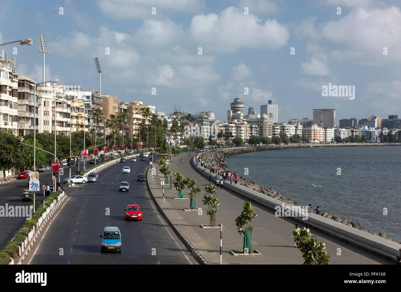 View of Nariman Point skyline from Marine Drive, Mumbai, Maharashtra ...