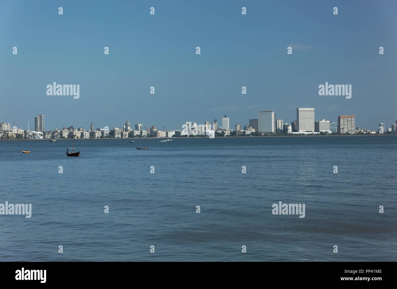 View of Nariman Point skyline from Marine Drive, Mumbai, Maharashtra ...