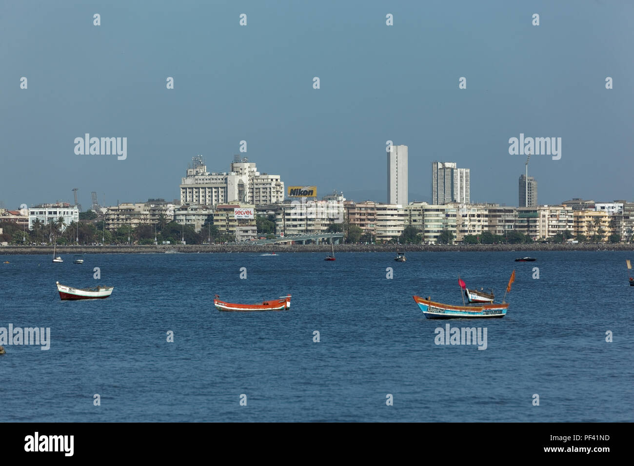 View of Nariman Point skyline from Marine Drive, Mumbai, Maharashtra ...