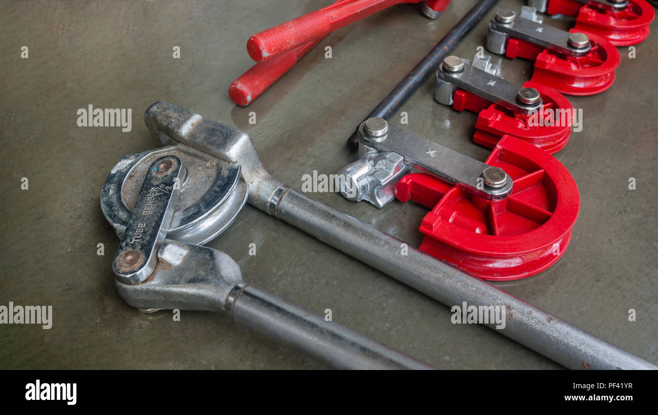 Tools for HVAC, equipment for filling air conditioners Stock Photo - Alamy