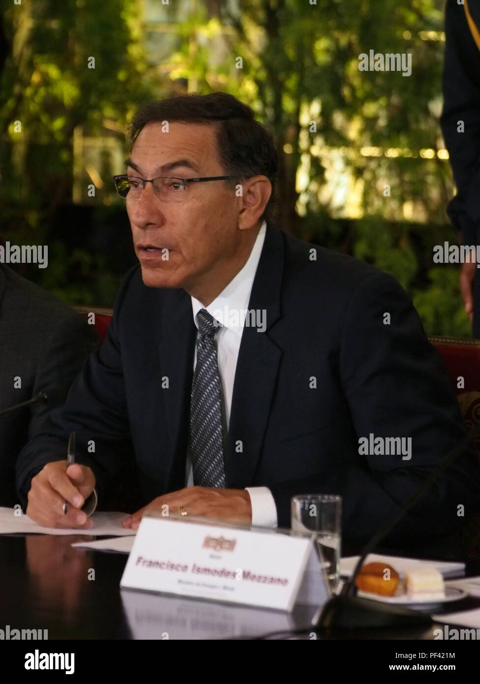 Peruvian President, Martin Vizcarra, gives a press conference at ...