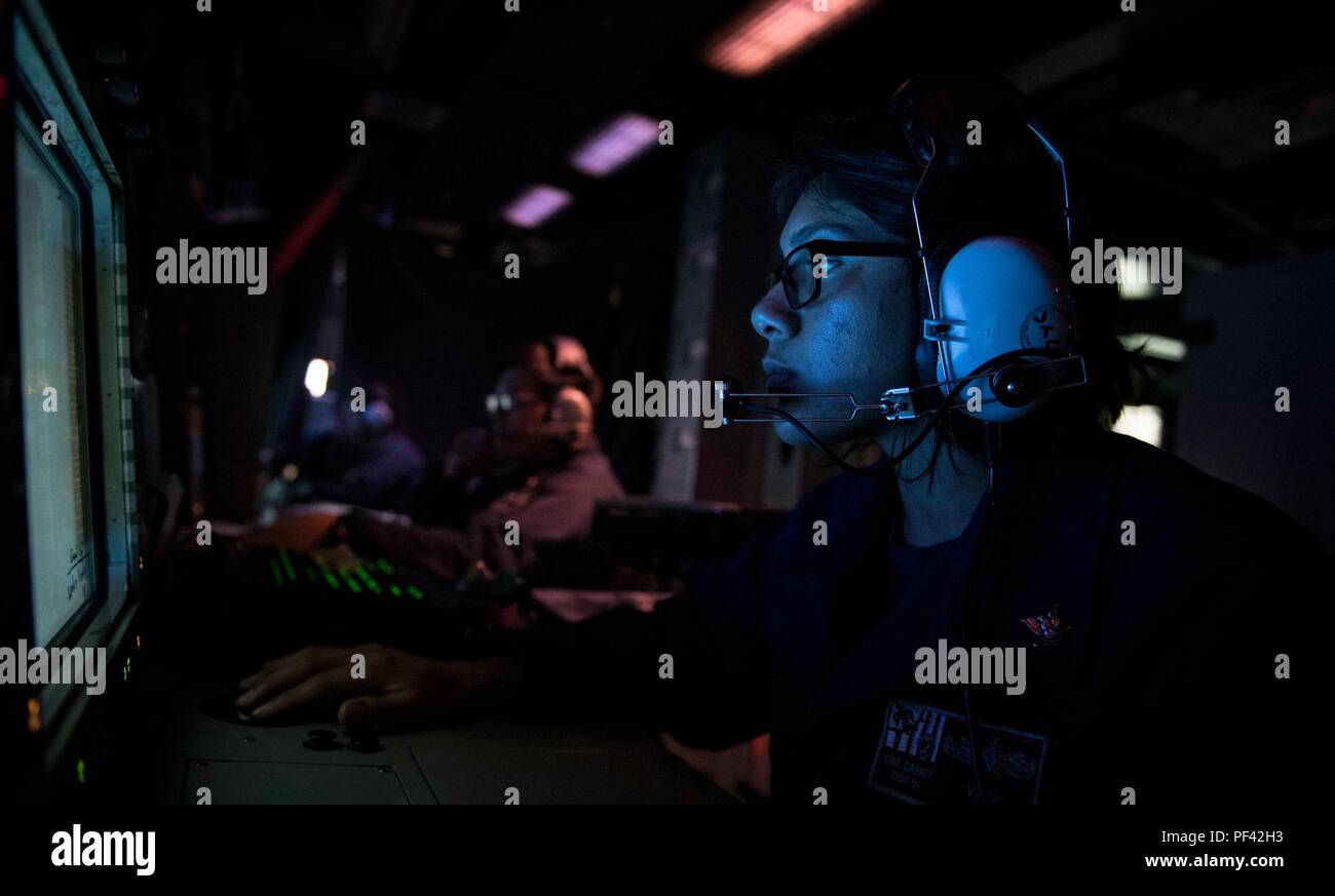180811-N-UY653-092 MEDITERRANEAN SEA (Aug. 11, 2018) Fire Controlman ...