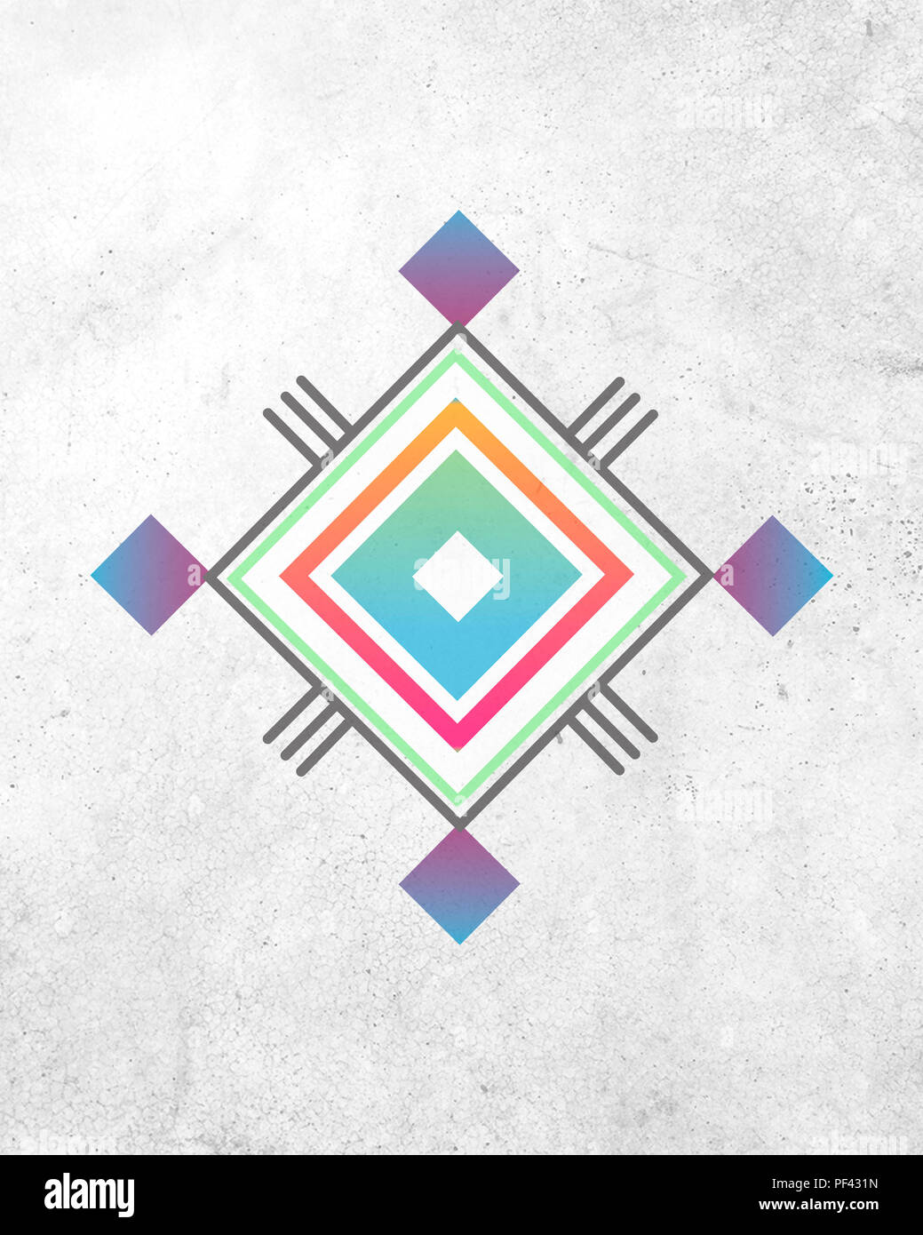 Hand drawn illustration or drawing of some Abstract indigenous ...