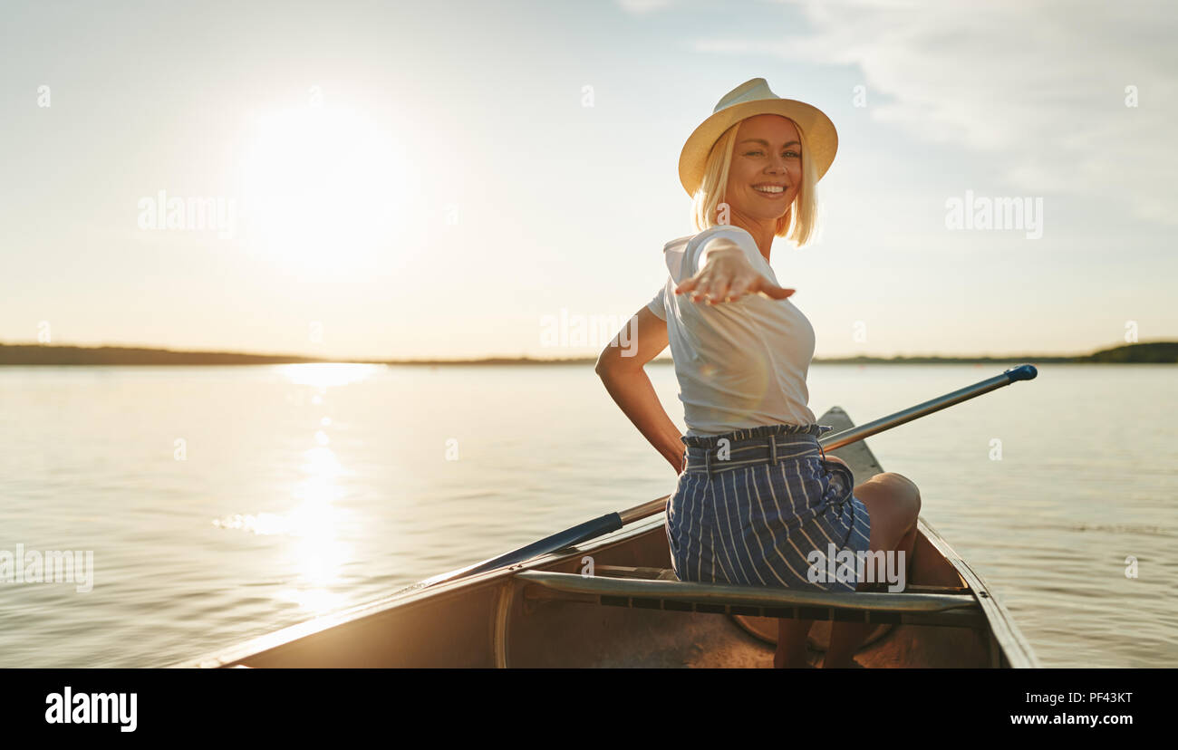 Woman reaching out her hand hi-res stock photography and images - Alamy
