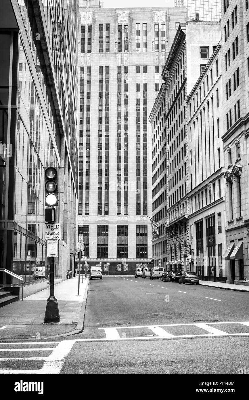 Downtown intersection Black and White Stock Photos & Images - Alamy