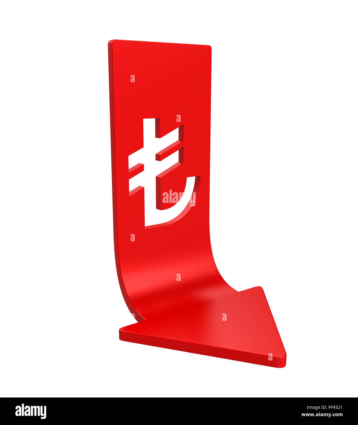 Turkish Lira Sign and Arrow Isolated Stock Photo - Alamy