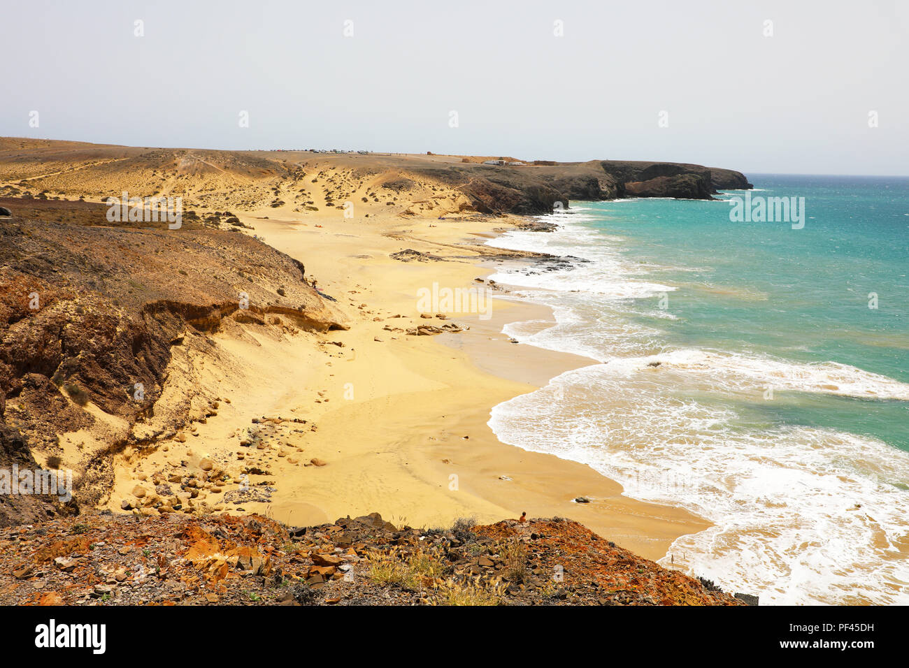 Amazing view of Lanzarote beaches and sand dunes in Playas de Papagayo ...