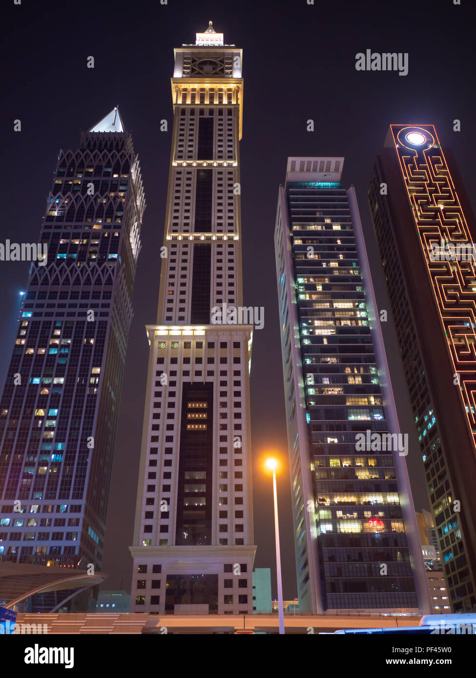 Dubai Building Downtown Tower Night High Resolution Stock Photography ...
