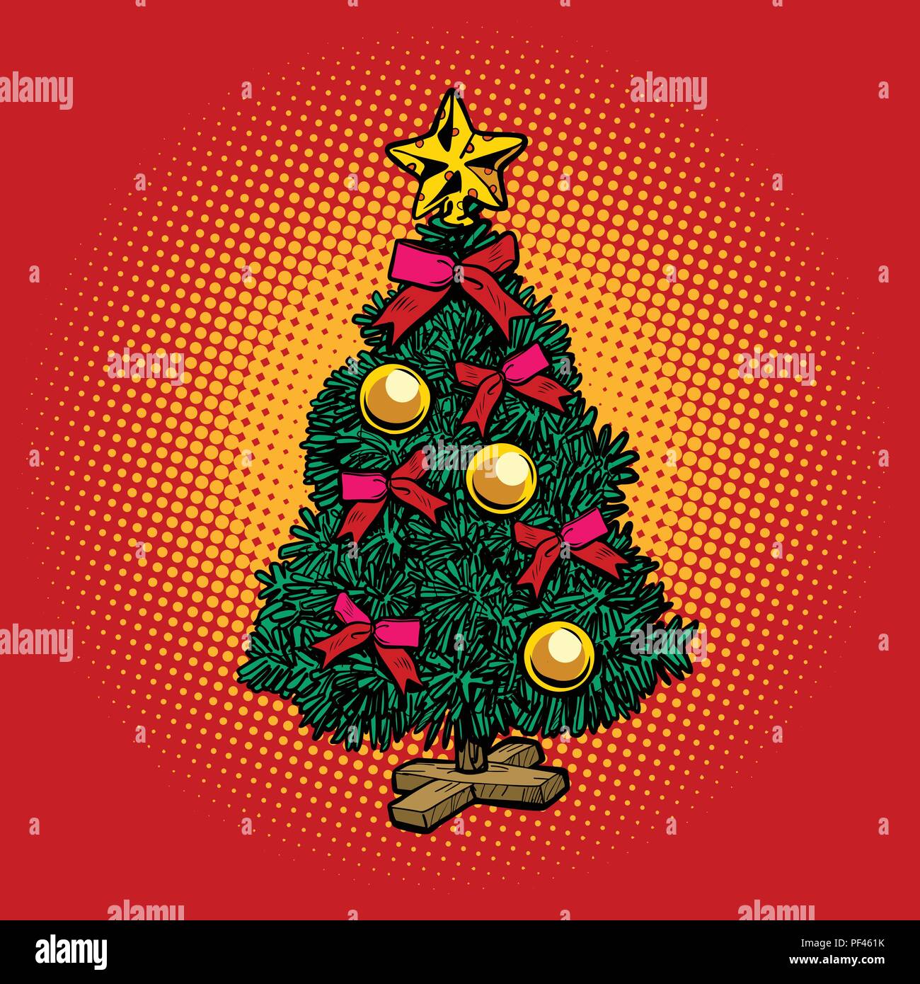 Christmas tree gold bauble Stock Vector Images - Alamy