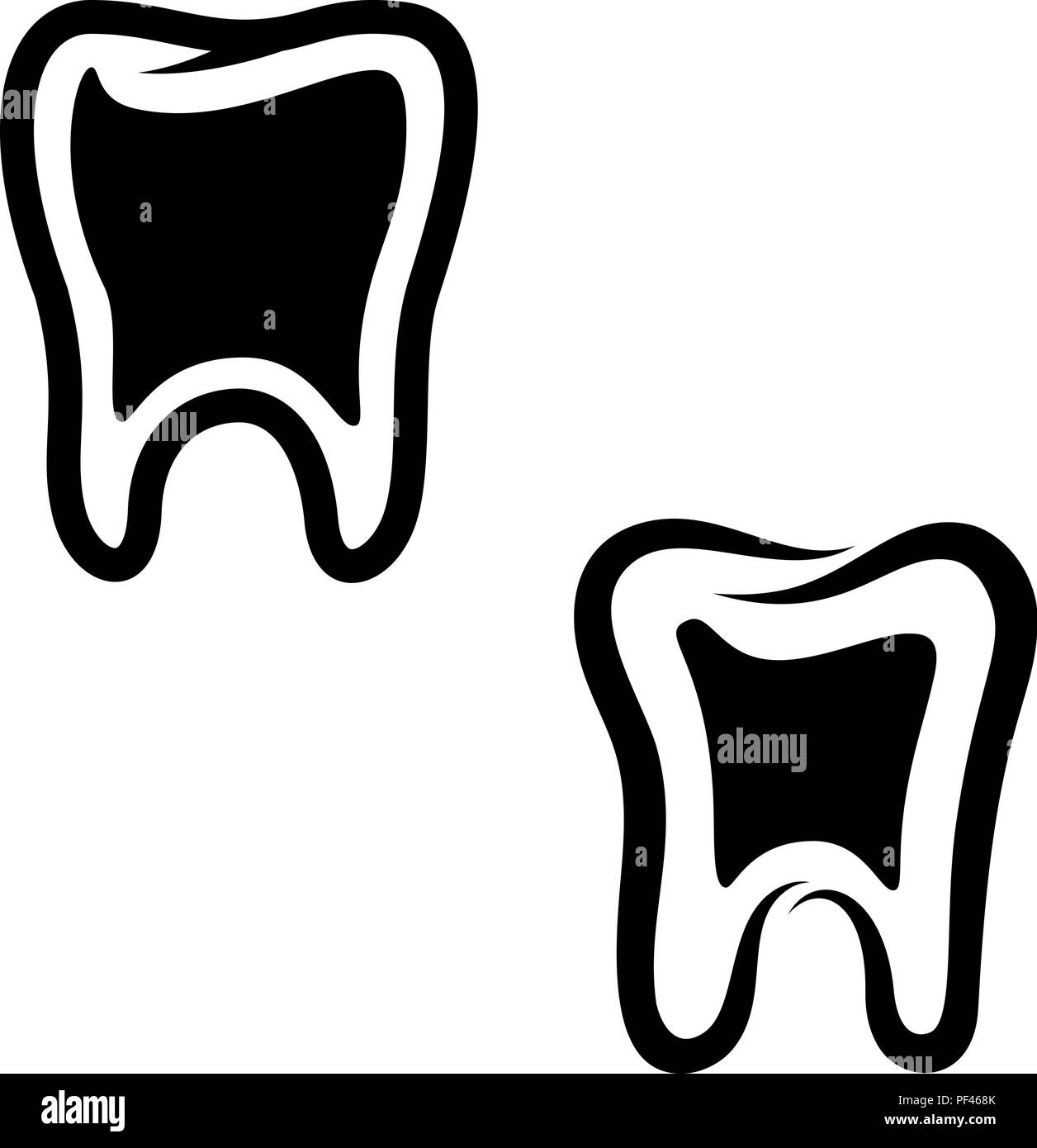 Set of teeth icons isolated on white background. Design element for ...