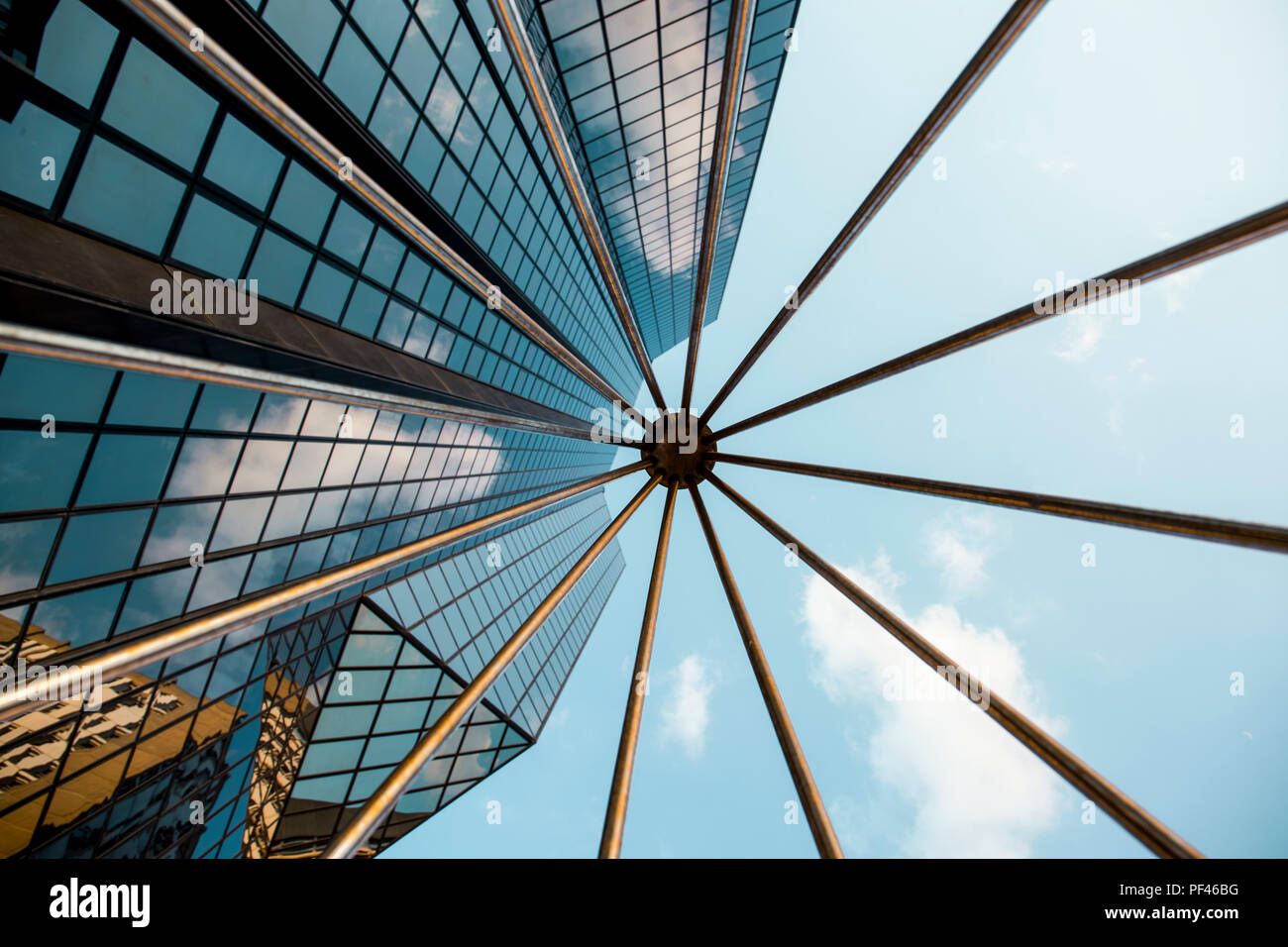 Glass roof detail at the Beaugrenelle shopping mall in Paris France ...