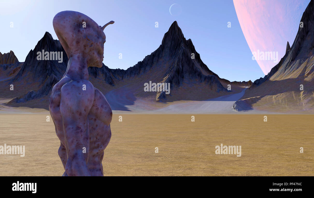 Fantasy alien planet - 3d rendering Stock Photo - Alamy