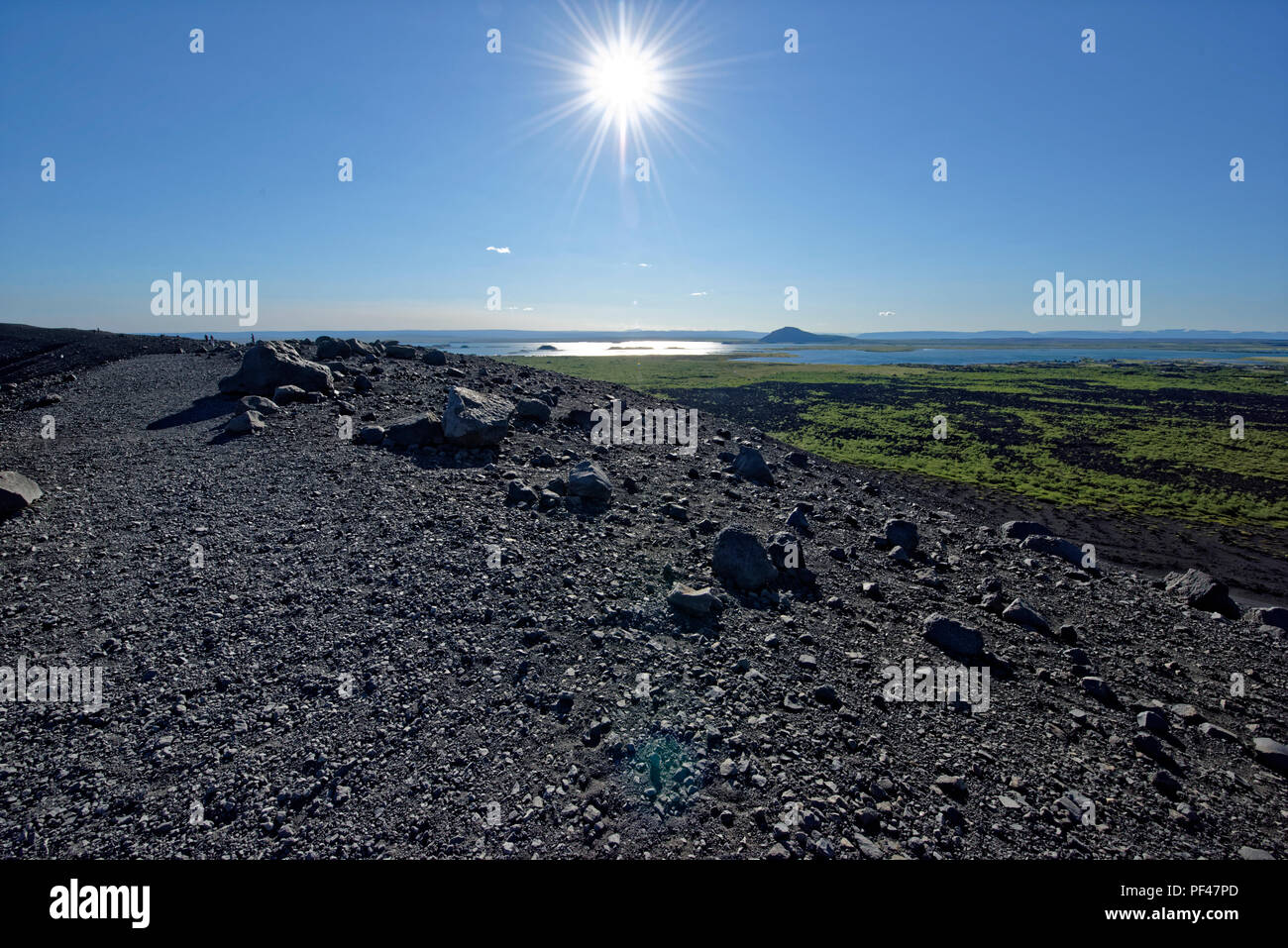 Hverfjall volcanic crater near lake Myvatn in Iceland, one of the ...