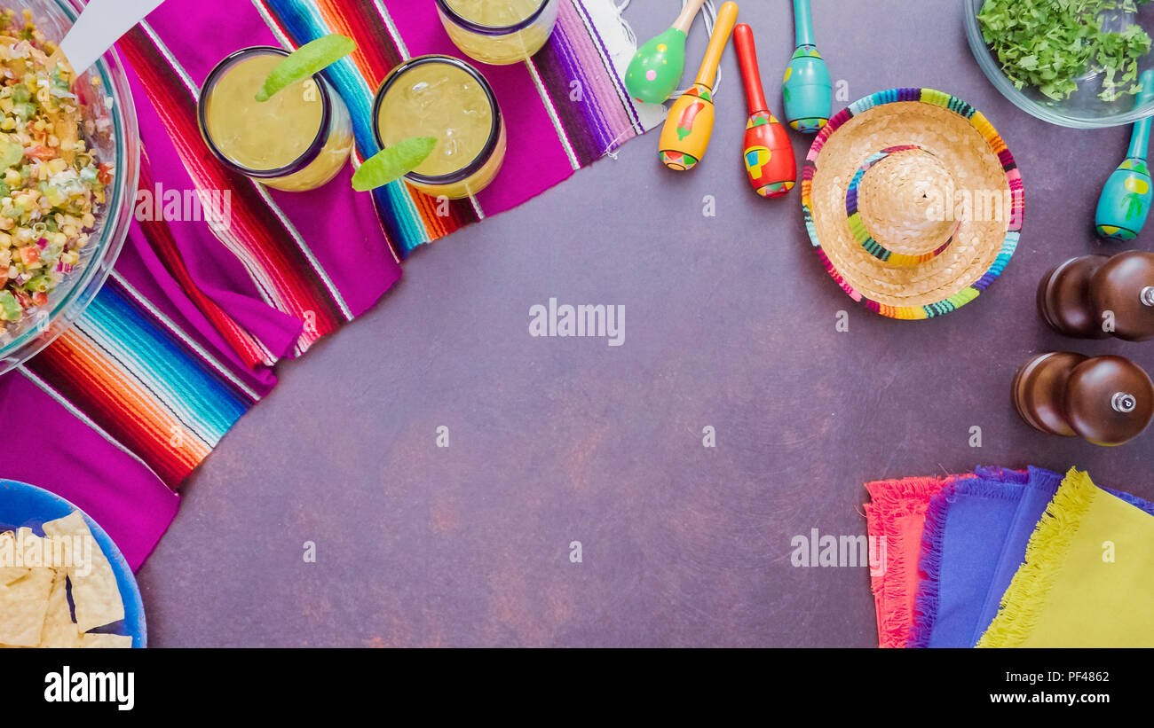 Step by step. Mexican style dinner table with sarape blanket Stock ...