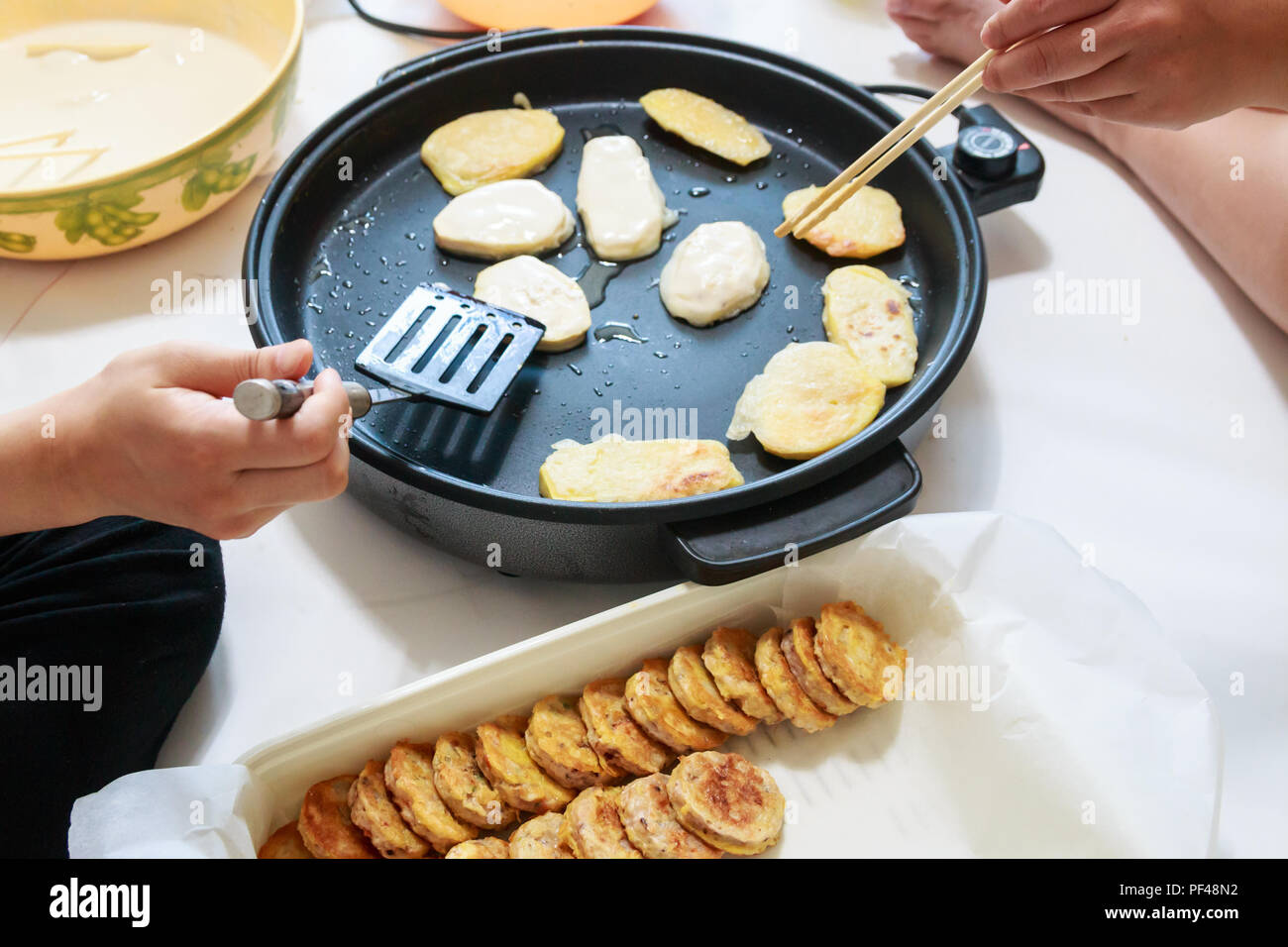 Korean traditional food jeon for Chuseok, Korean Thanksgiving Day Stock ...