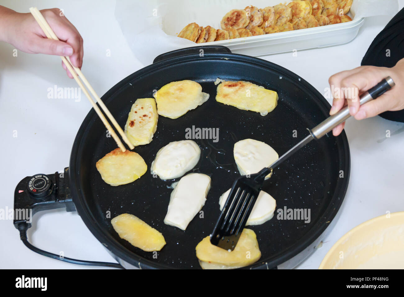Korean traditional food jeon for Chuseok, Korean Thanksgiving Day Stock ...
