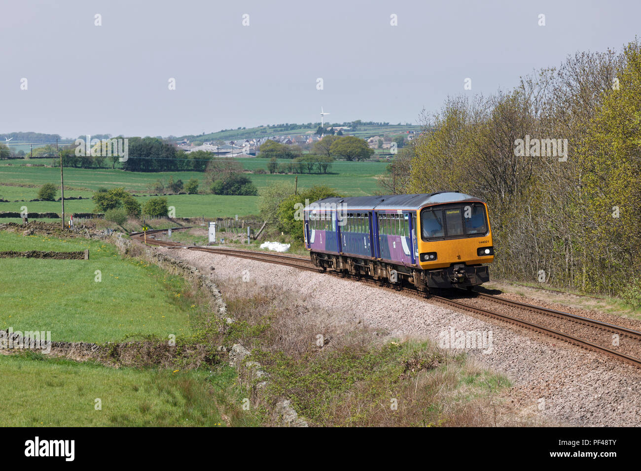 A Arriva Northern Rail class 144 pacer train on the single track ...