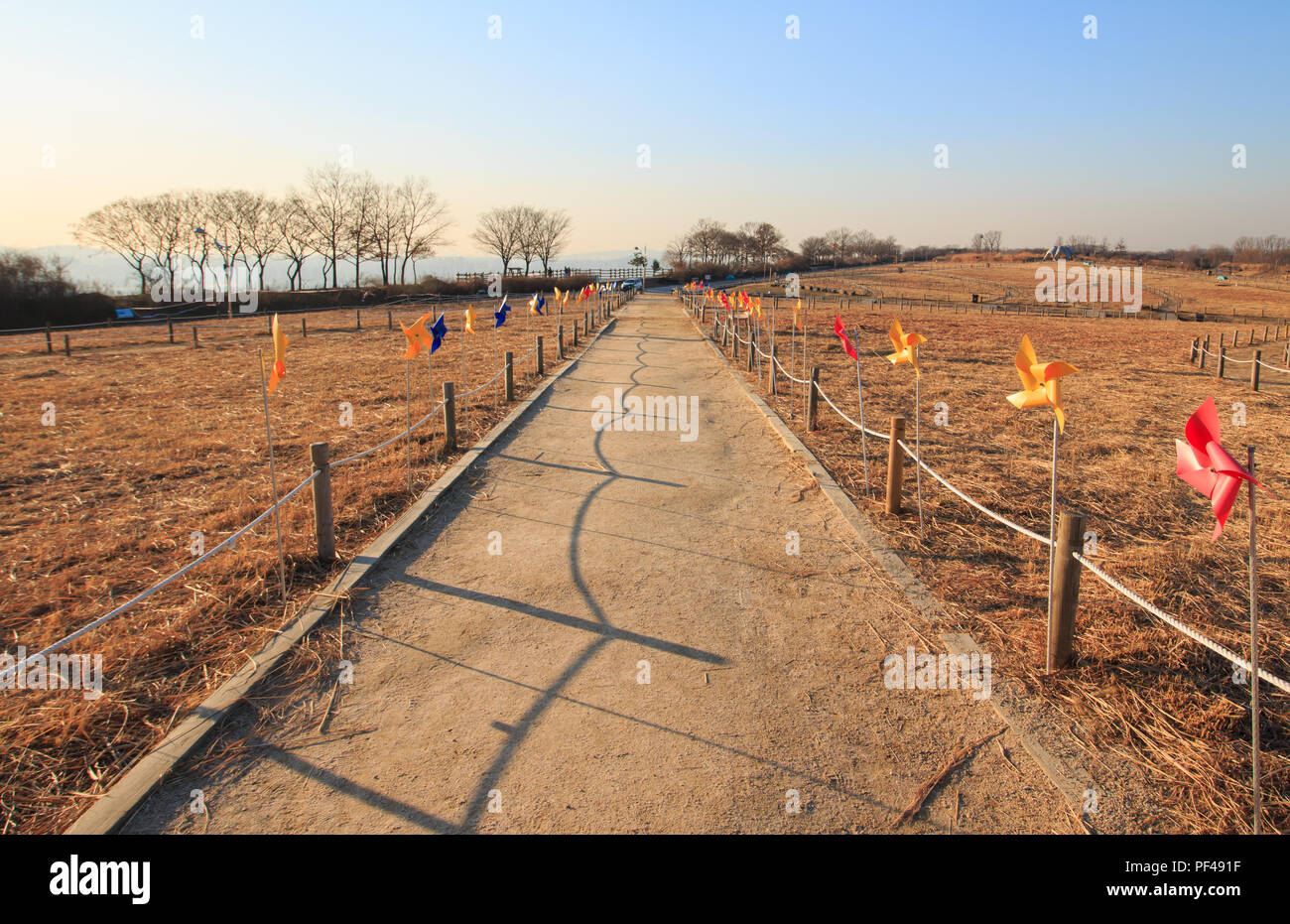 Winter landscape of Haneul Park, another name is Skypark, in Seoul ...